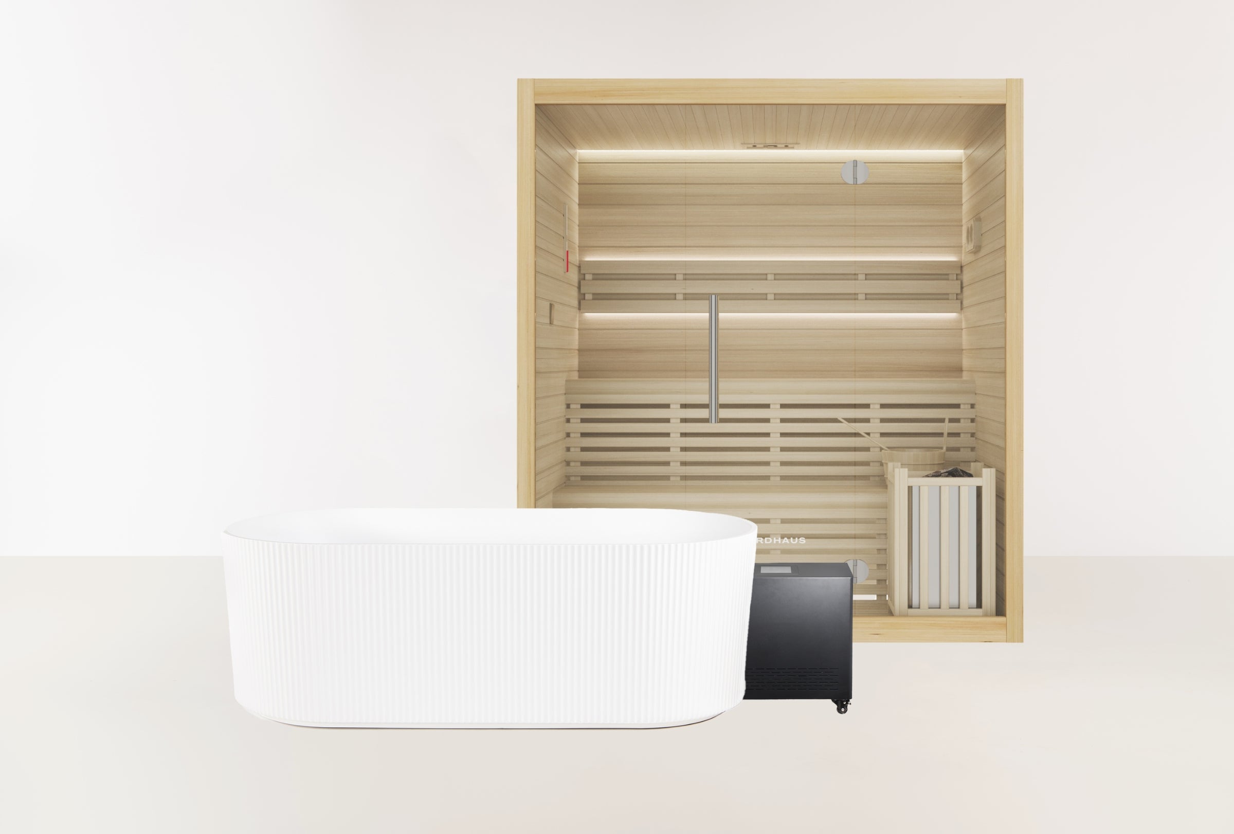 Ice Bath & Sauna Combo - 1HP Noosa Plunge - Matte White & 4-6 Person T ...